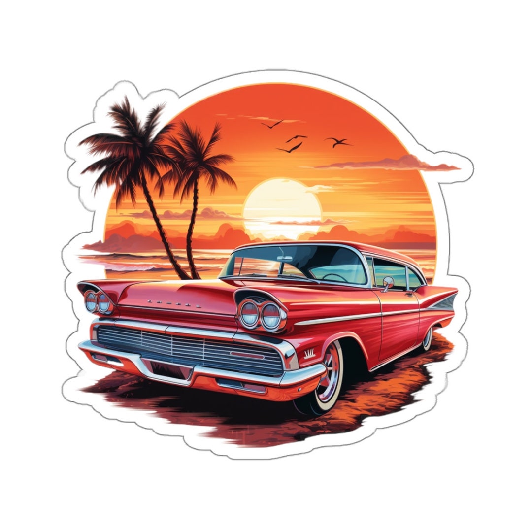 Red Lowrider Decal/laptop Sticker Vintage Car Enthusiast Gift Vinyl ...