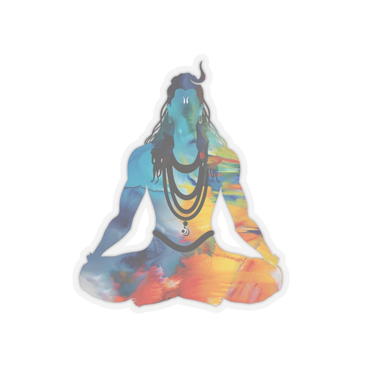 Vibrant Lord Shiva Abstract Sticker - Spiritual Decor - Colorful Hindu ...