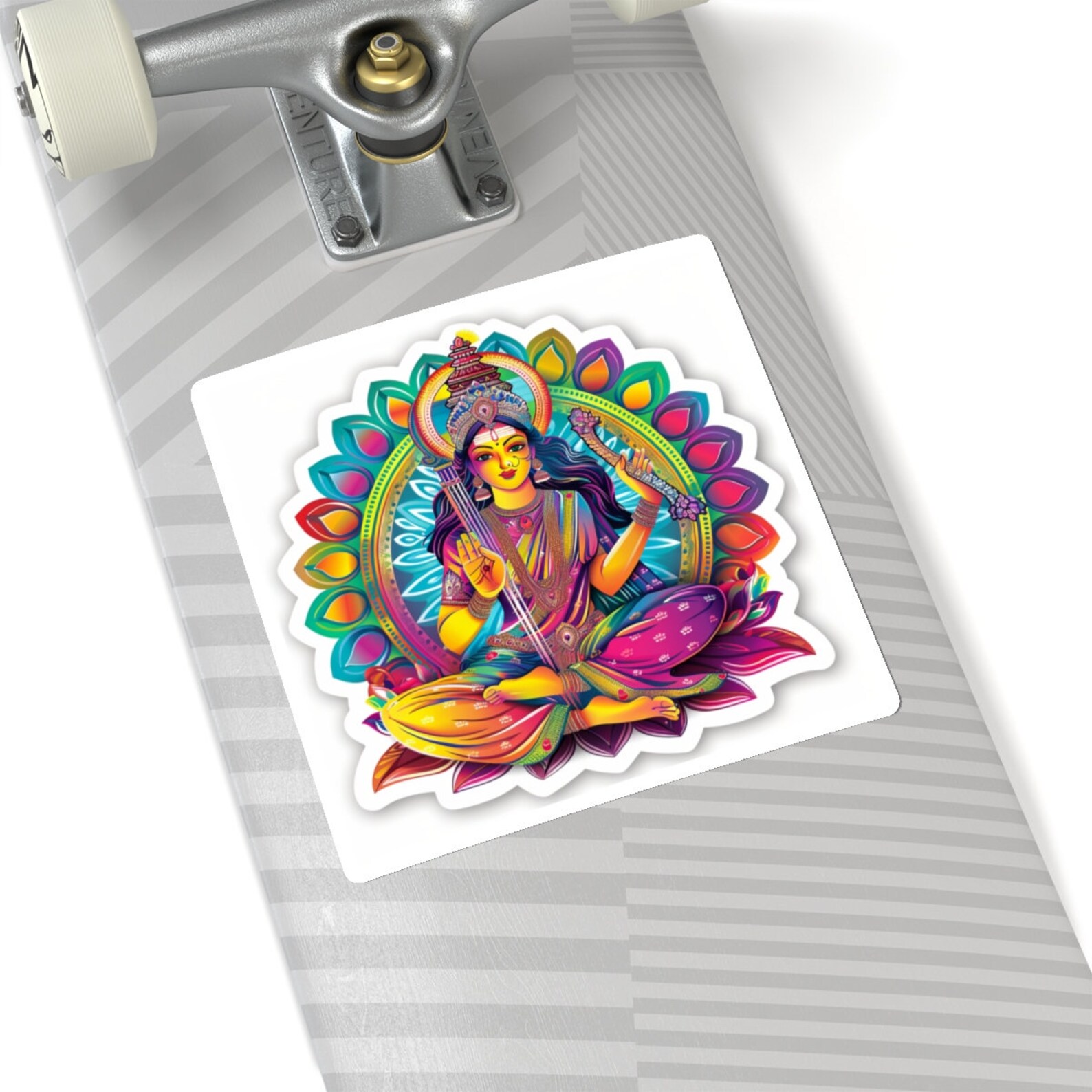 Goddess Saraswati Laptop Sticker Divine Art for Creativity and Wisdom ...