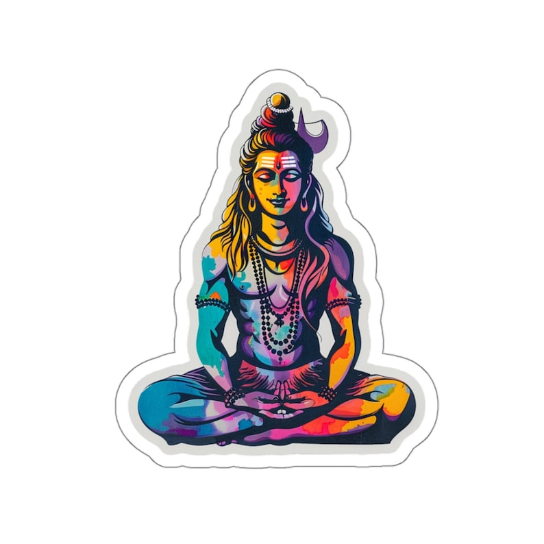 Colorful Lord Shiva Abstract Laptop Decal Sticker - Spiritual Art - Etsy