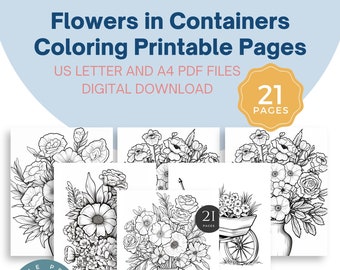 flower vases coloring pages