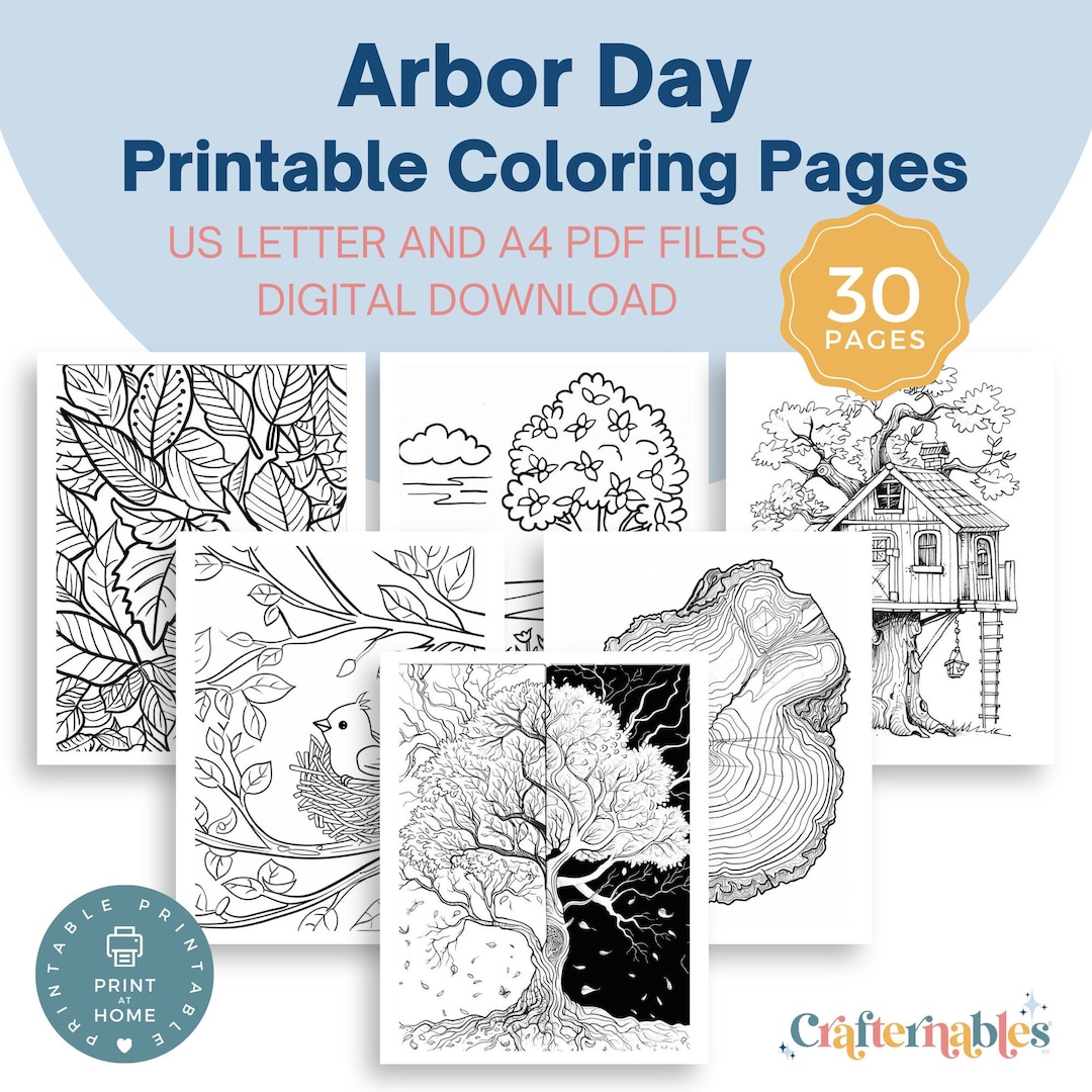 Arbor Day Coloring Pages - Instant Download PDF for Nature Enthusiasts ...