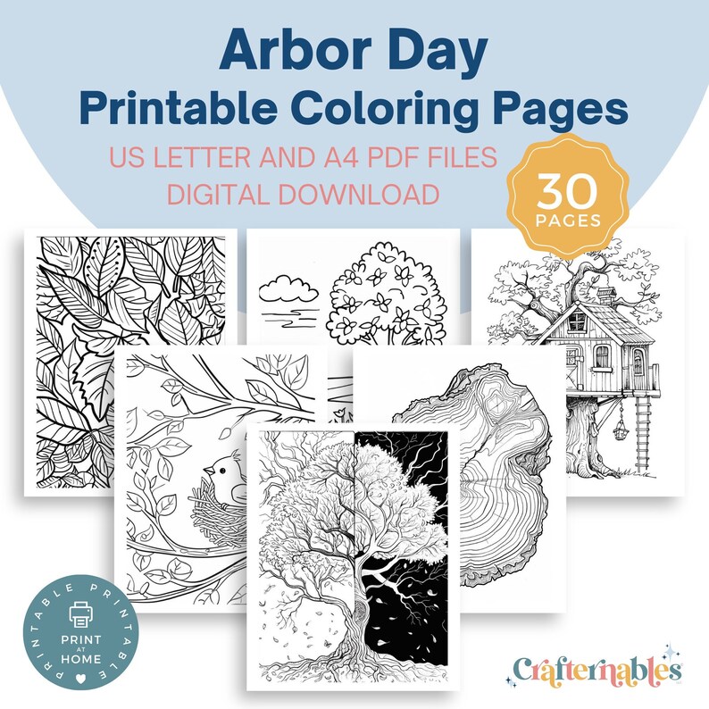Arbor Day Coloring Pages - Instant Download PDF for Nature Enthusiasts ...