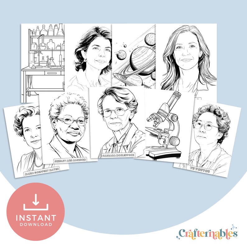 Women in Science Coloring Worksheets | Celebrate STEM Trailblazers | A4 ...