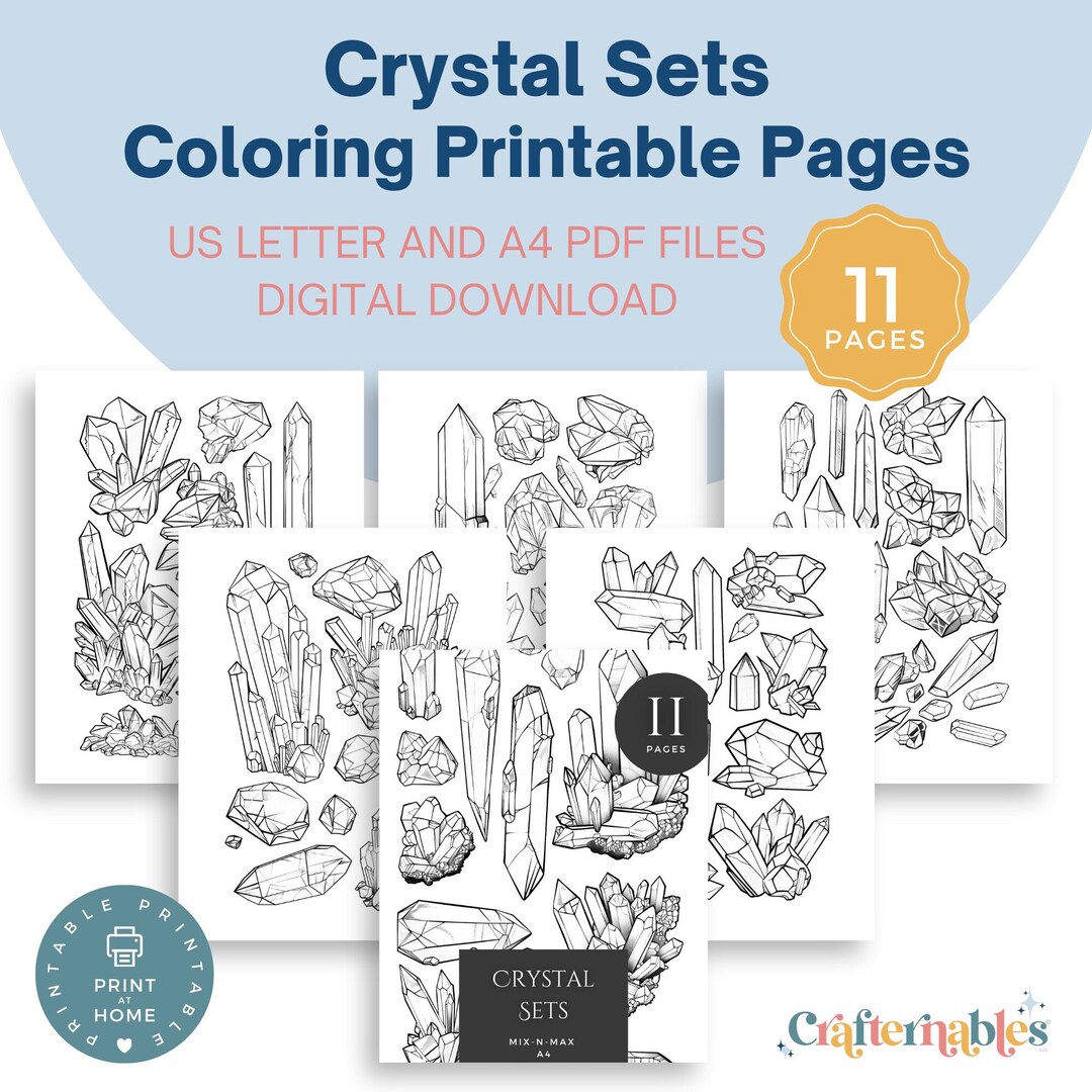 11 Crystal Harmony Coloring Pages for Relaxation - Mindful Downloadable ...