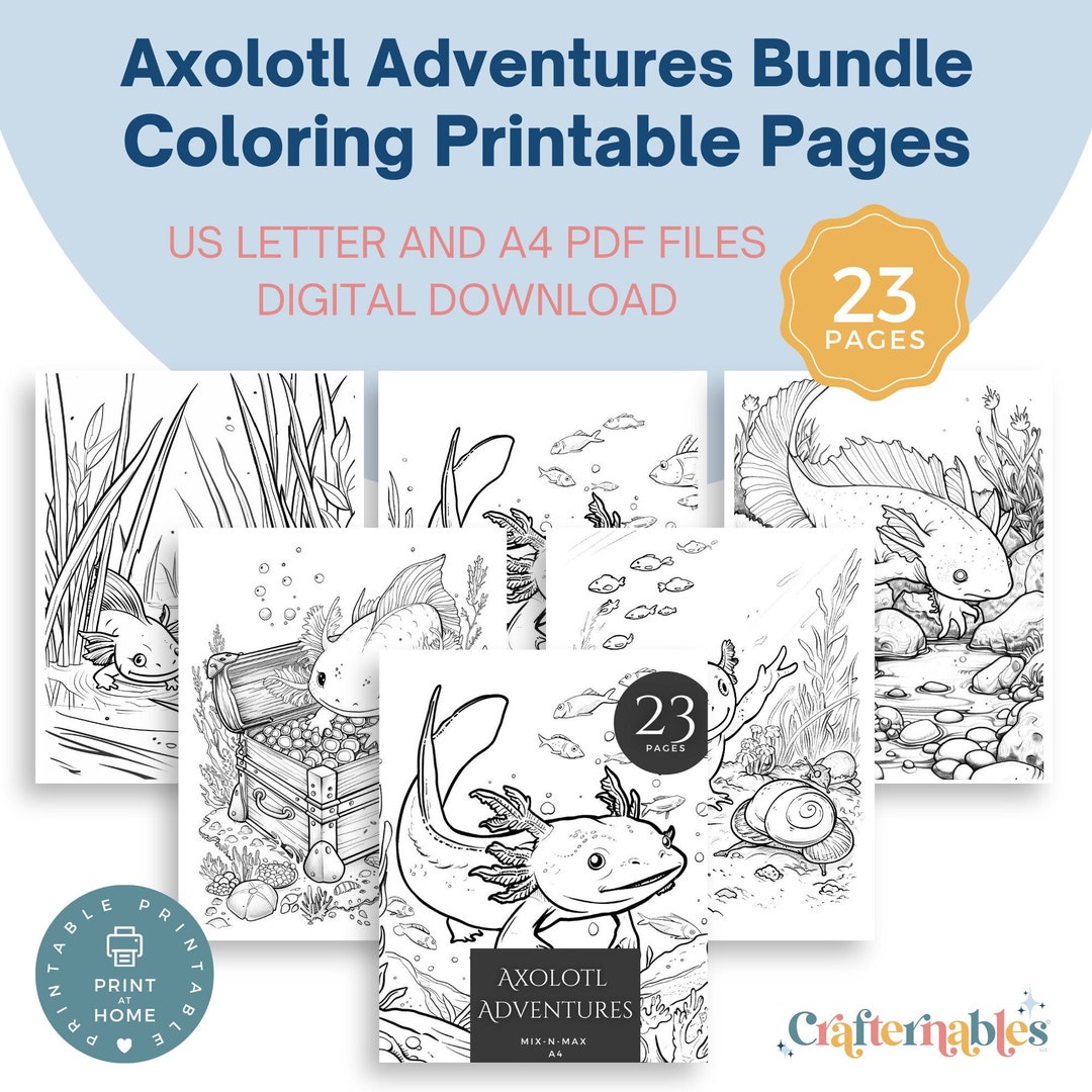 Explore With Axolotls! 23 Coloring Pages for Kids - Educational ...