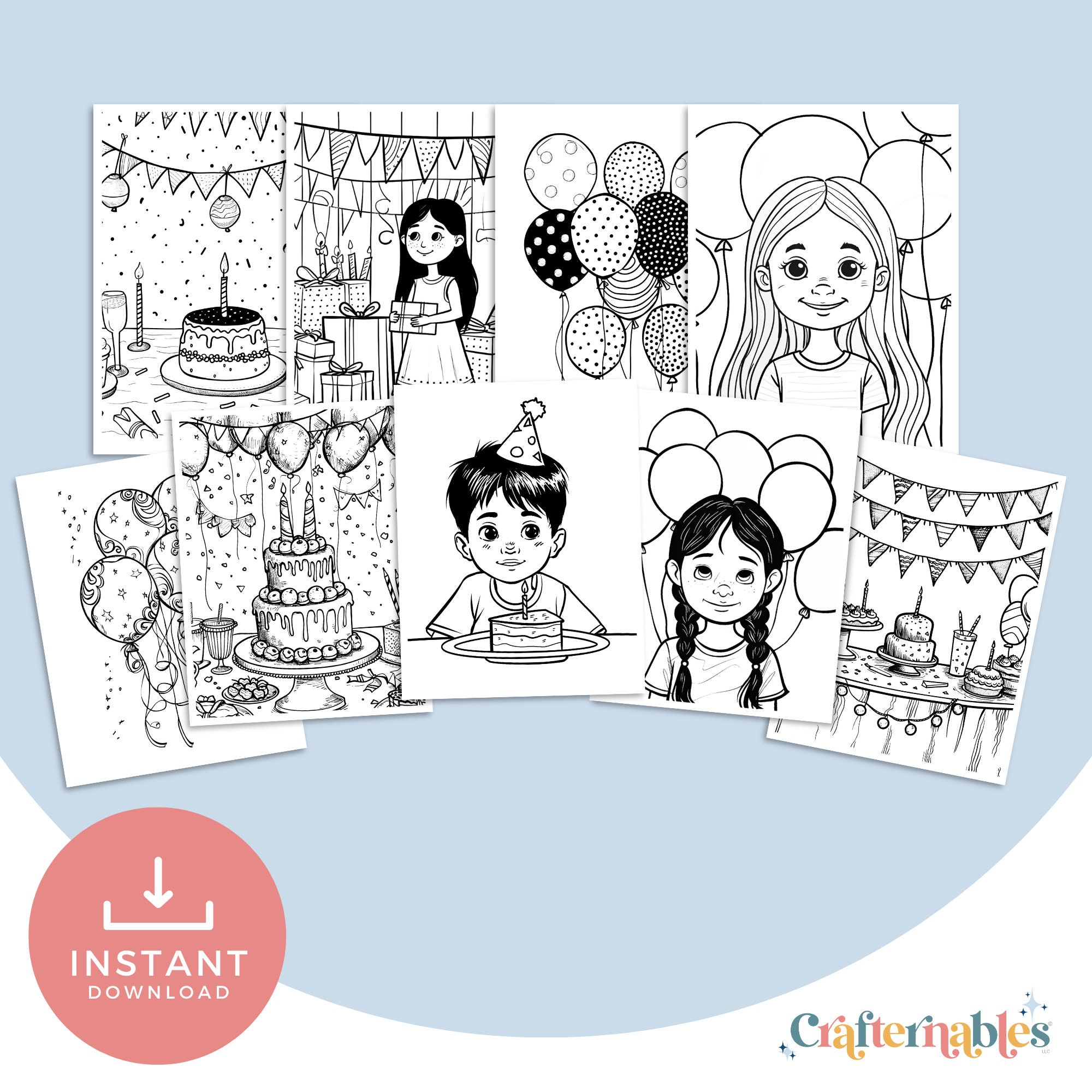 Fiesta Time! 40 Hispanic Kids Birthday Coloring Pages, Activity Sheets ...