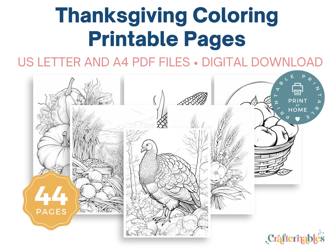 Festive Thanksgiving Coloring Pages 44 Printable Pdfs of Turkeys and ...