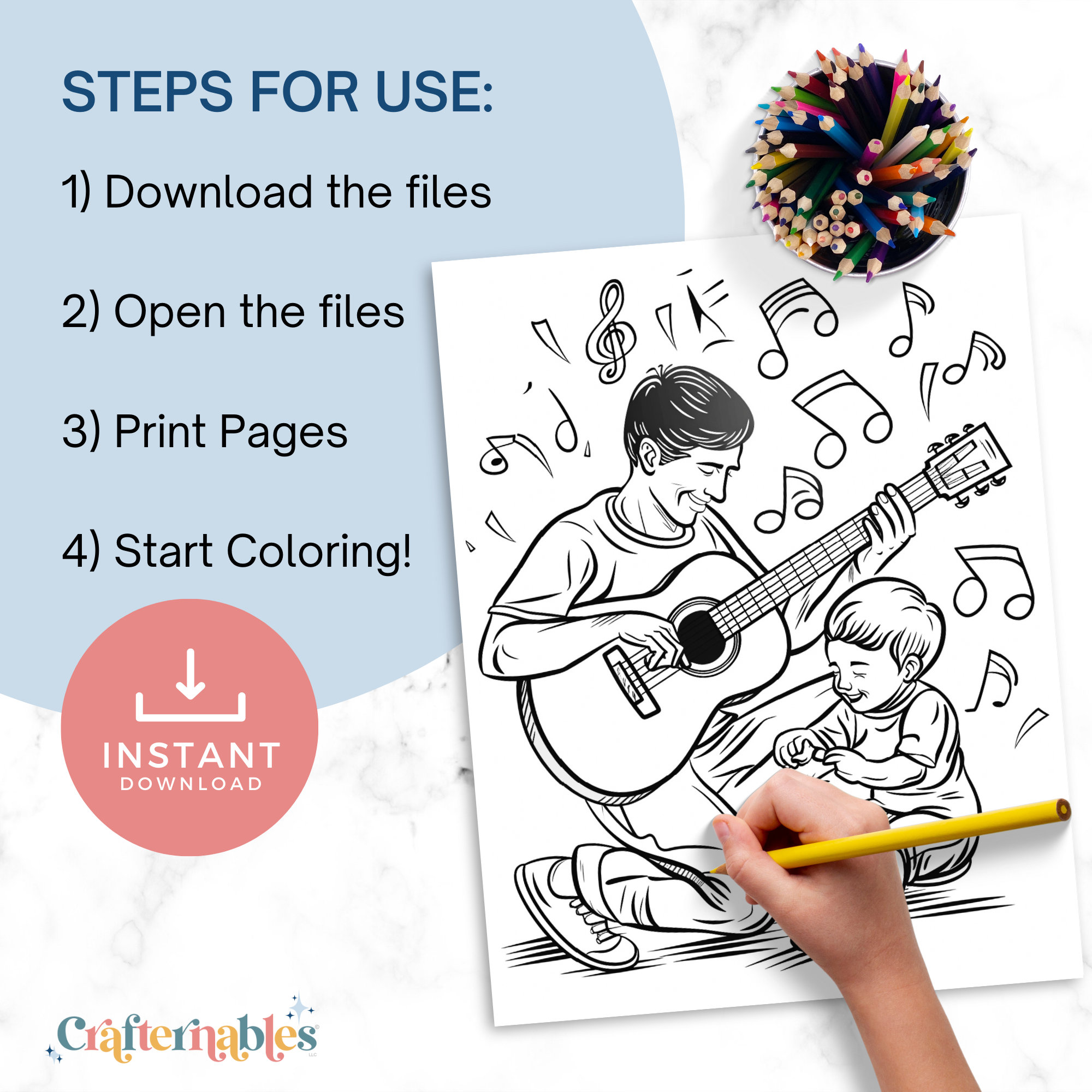 Celebrate Dad! 16 Fun Coloring Pages for Kids - Instant Download PDF ...