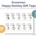Snowman Happy Holiday Gift Tags Set of 10 Printable Tags for Presents ...
