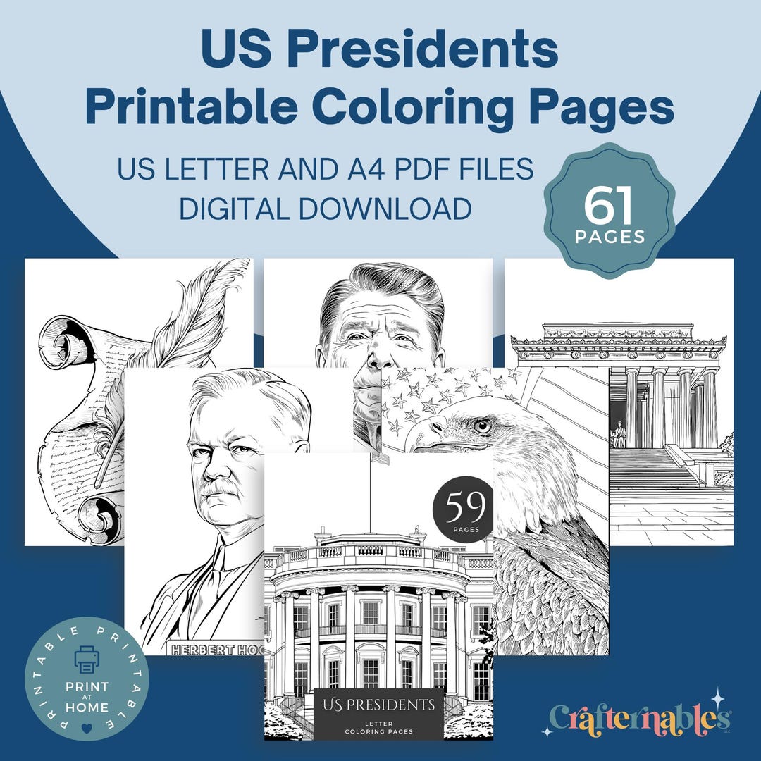 U.S. Presidents Coloring Pages | Printable American History Art for ...