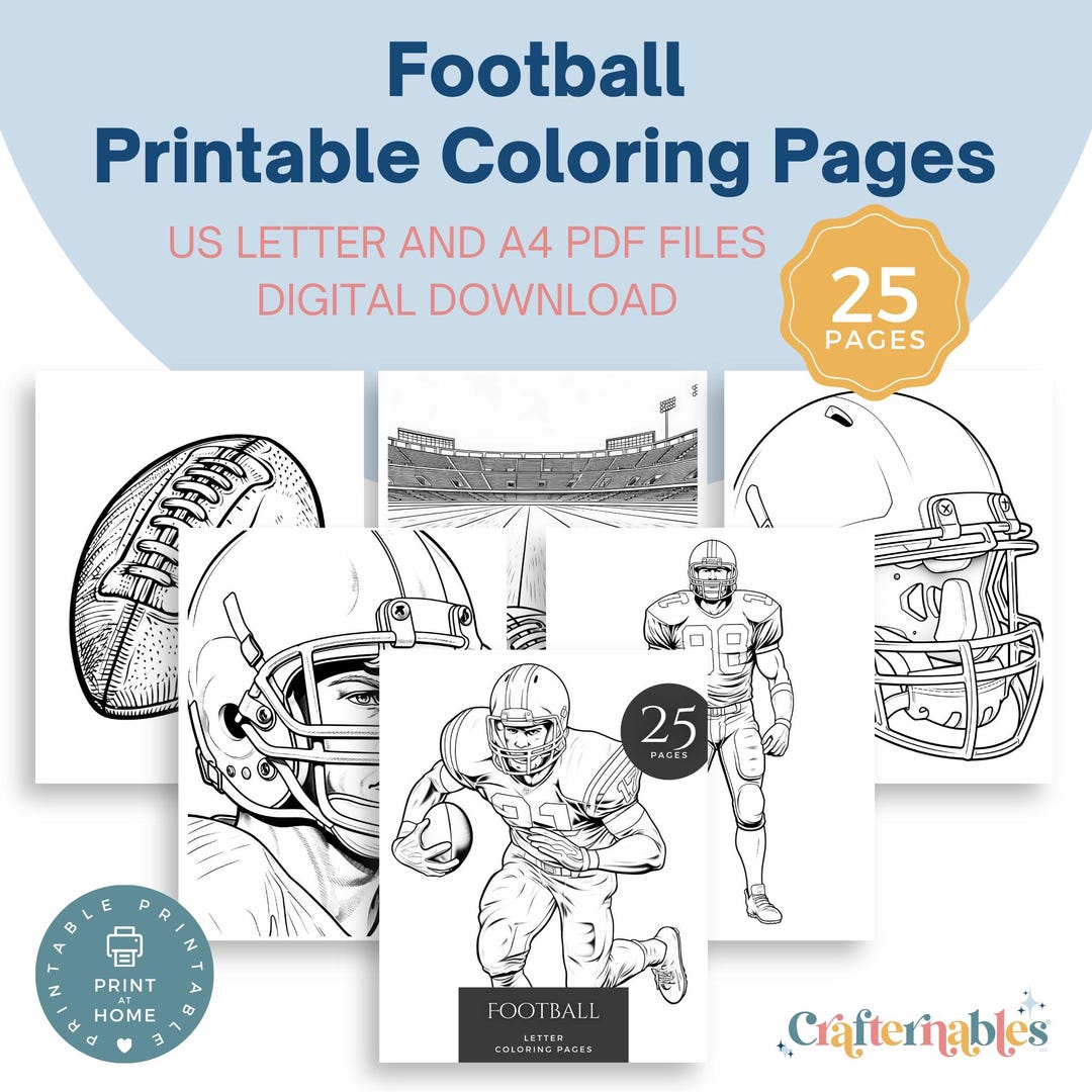 25 Printable Coloring Pages Featuring Football Touchdown Fun - Download ...