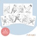 Simple Spring Bird Coloring Pages - Instant Printable Digital Download ...