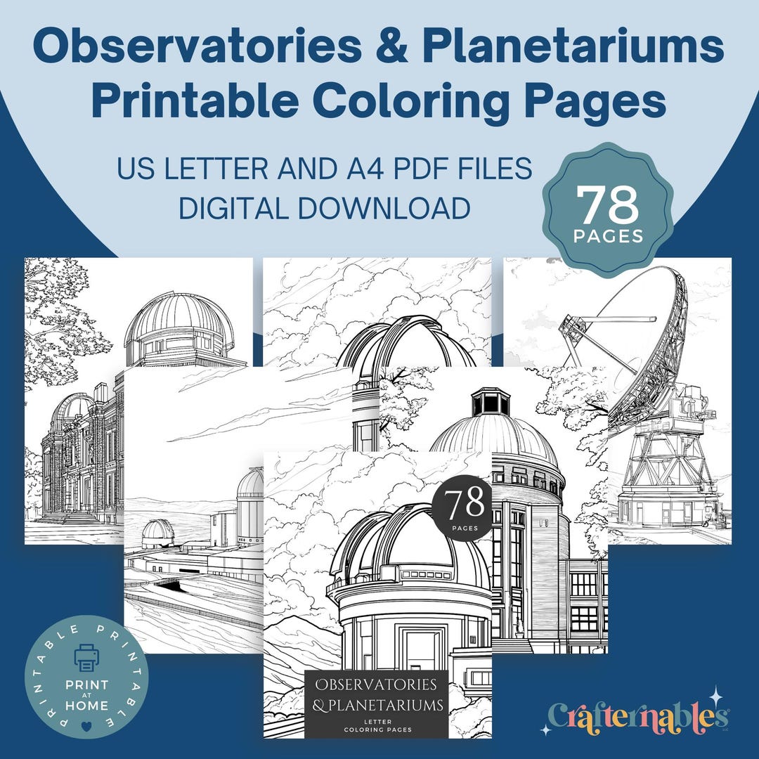 Observatories & Planetariums Coloring Pages | Printable Space ...