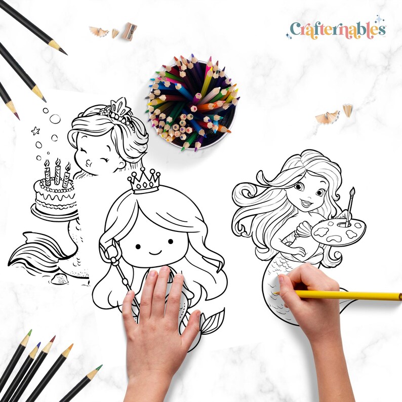 Magical Mermaids Coloring Pages | Printable Art for Kids & Adults ...