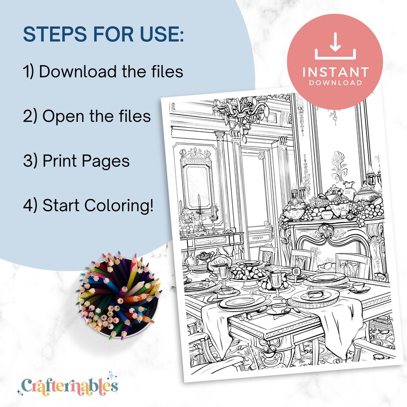 Regency Era Homes Coloring Pages - 18 Printable Illustrations (PDF ...