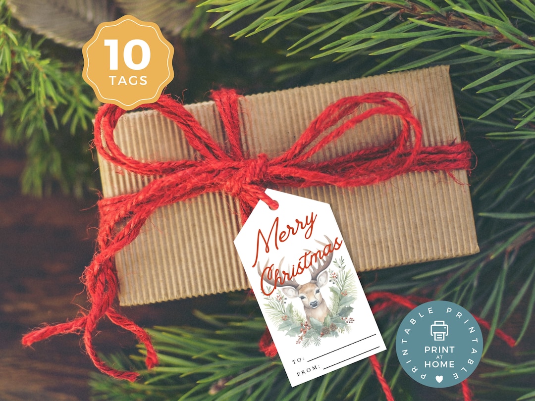 Printable Christmas Labels - Vintage Reindeer for Gift Giving, DIY ...