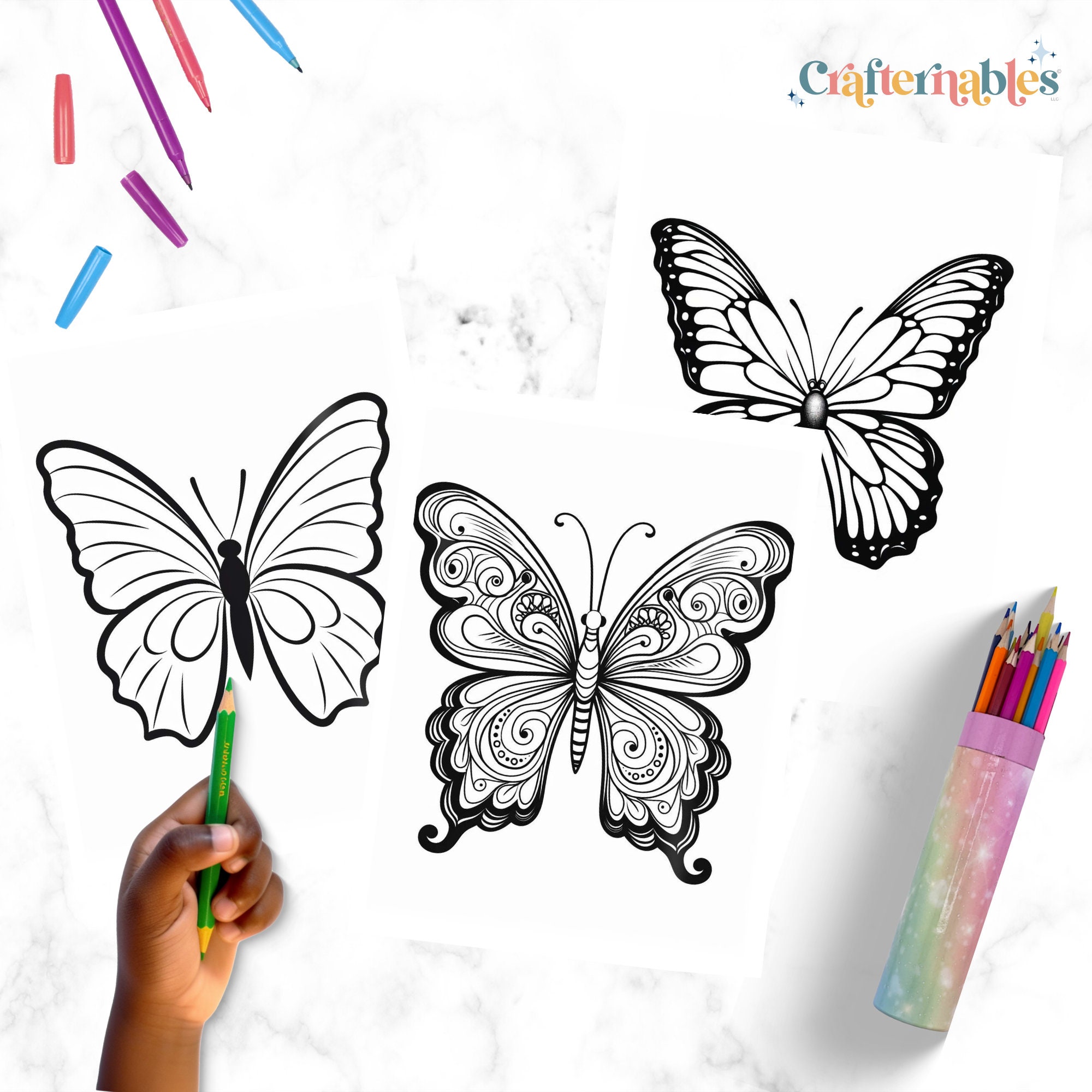 Butterfly Coloring Pages: 51 Printable Designs (PDF Download) - Etsy