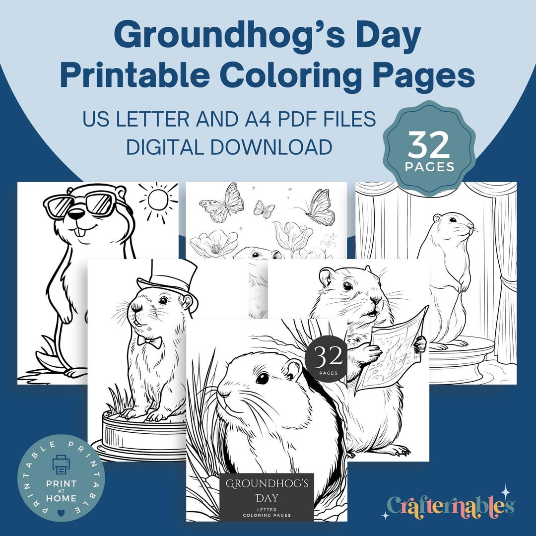 Groundhog Day Coloring Pages | Printable Seasonal Fun for Kids & Adults ...