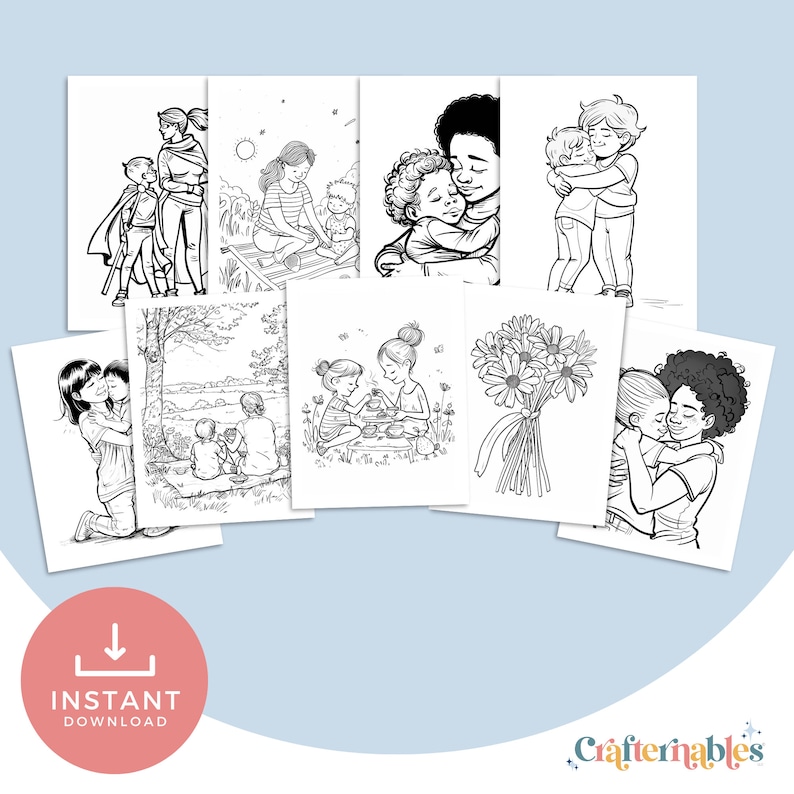 Mother's Day Coloring Pages - Instant Download PDF for Loving ...