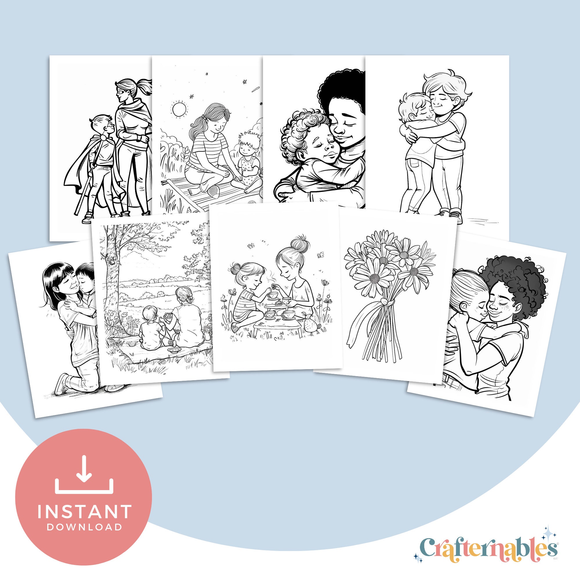 Mother's Day Coloring Pages - Instant Download PDF for Loving ...