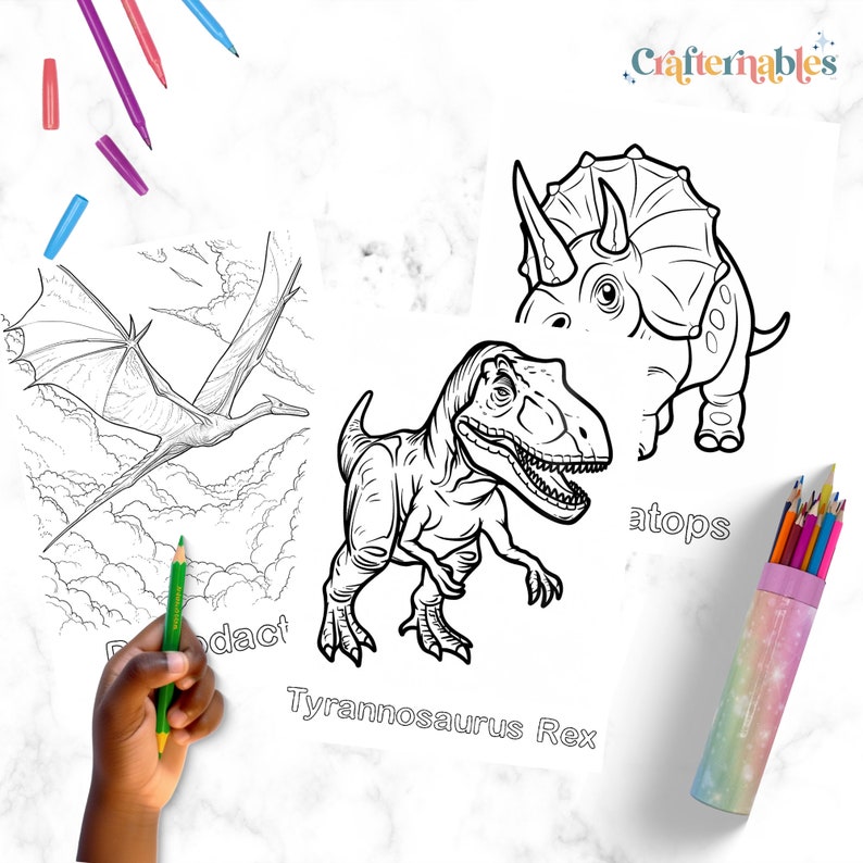 Learn About Dinosaurs! 10 Coloring Educational Worksheets for Kids ...