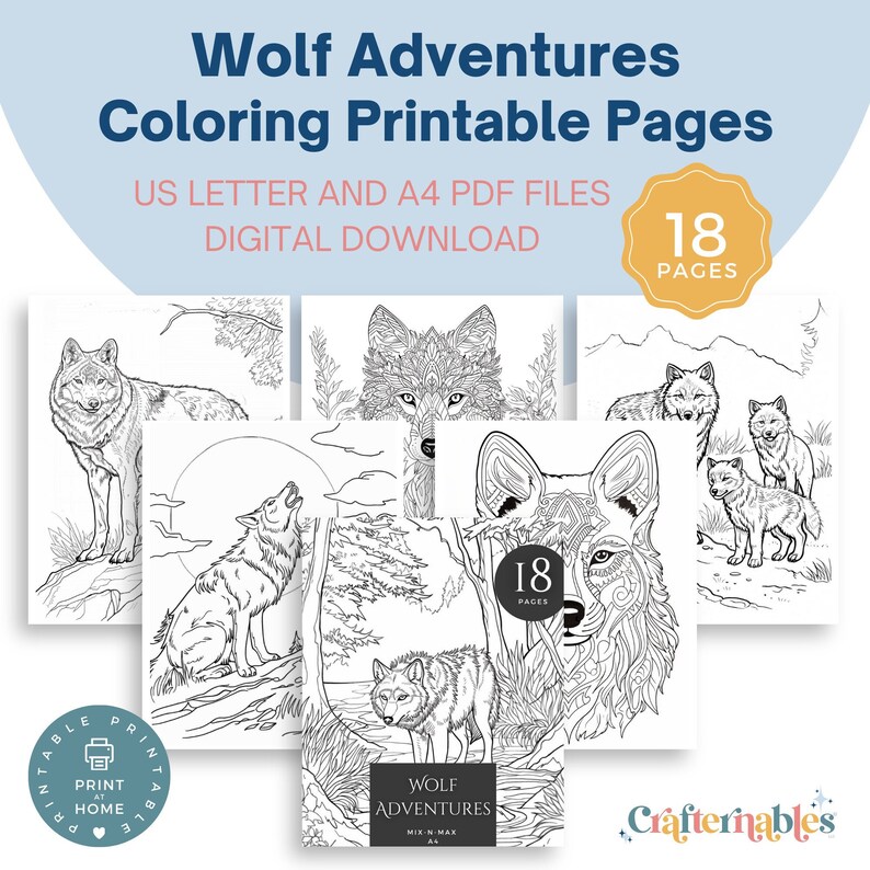 18 Howling Wolf Coloring Pages for All Ages! - Mindfulness and Relaxing ...