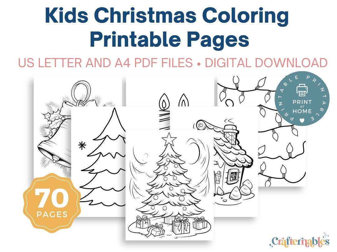 Mega Christmas Coloring Pages Bundle - 70 Printable Pdfs of Trees ...