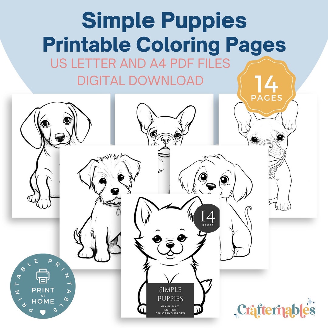 Puppy Joy for Little Kids Set - Prek Printable Pages, Simple Puppy Dog ...
