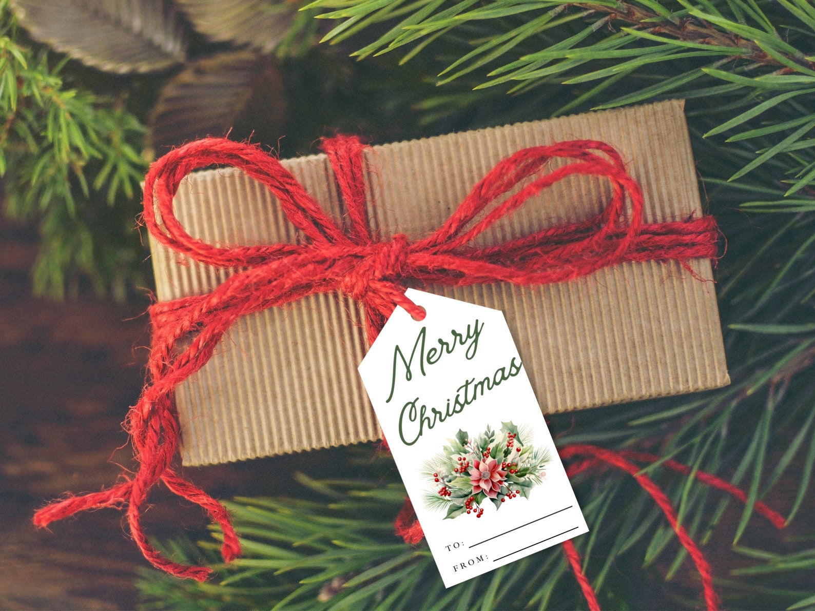 Merry Christmas Gift Tags - 10 Vintage Holly Sprays, Last Minute ...