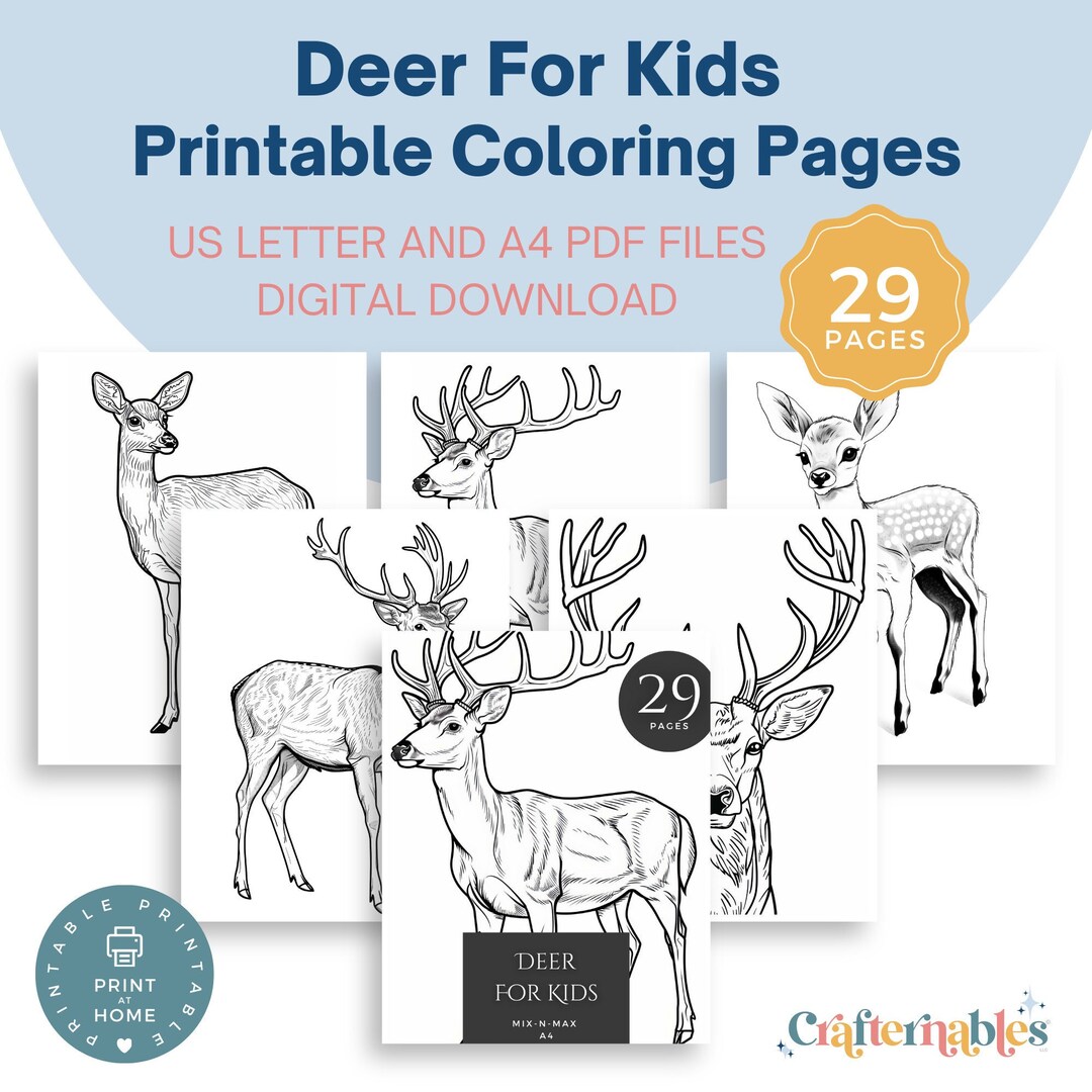 29 Playful Deer Coloring Pages for Kids! Educational Activity ...