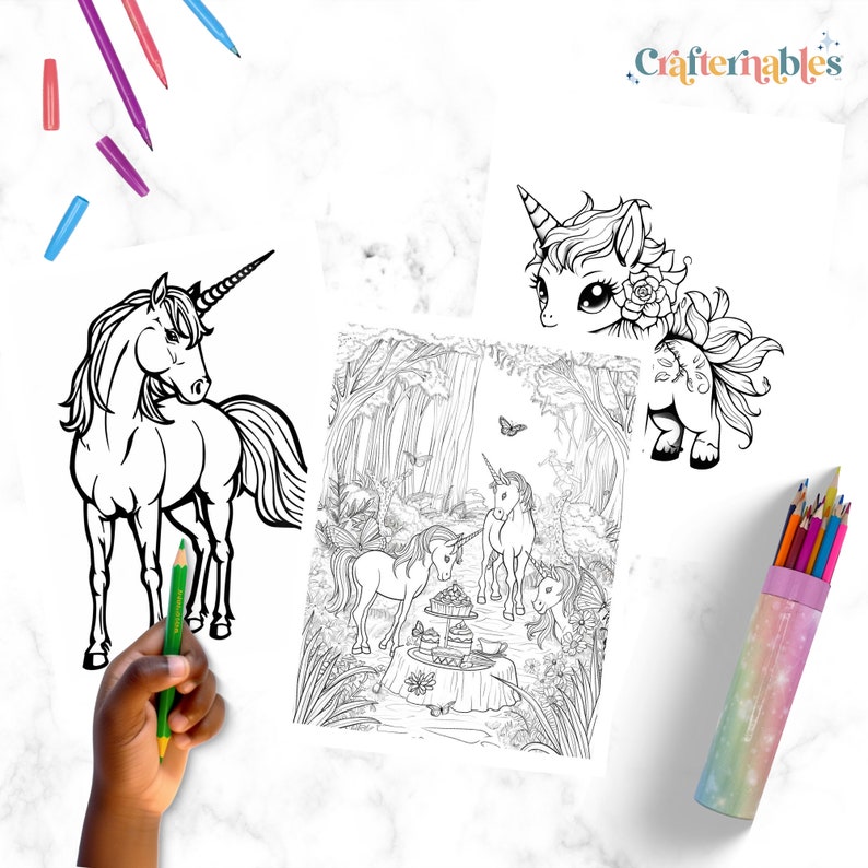 Magical Cartoon Unicorn Coloring Pages for Kids - Printable - 33 ...