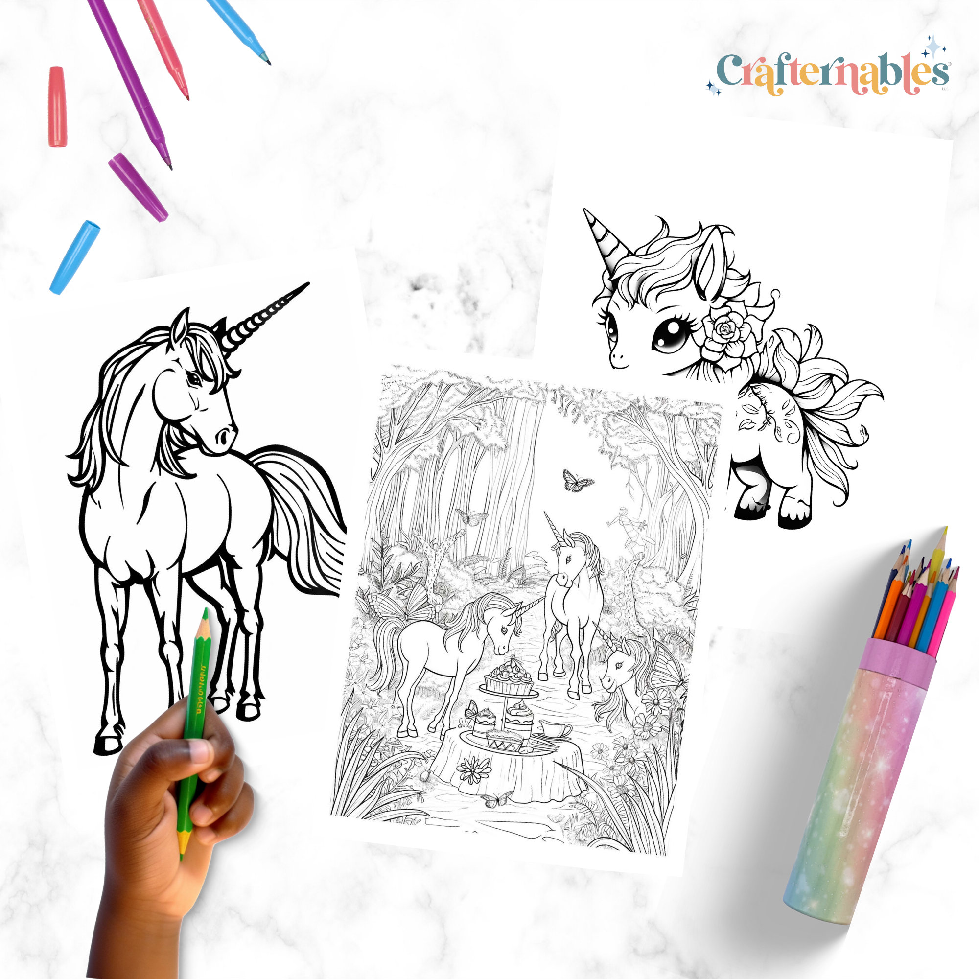 Magical Cartoon Unicorn Coloring Pages for Kids - Printable - 33 ...
