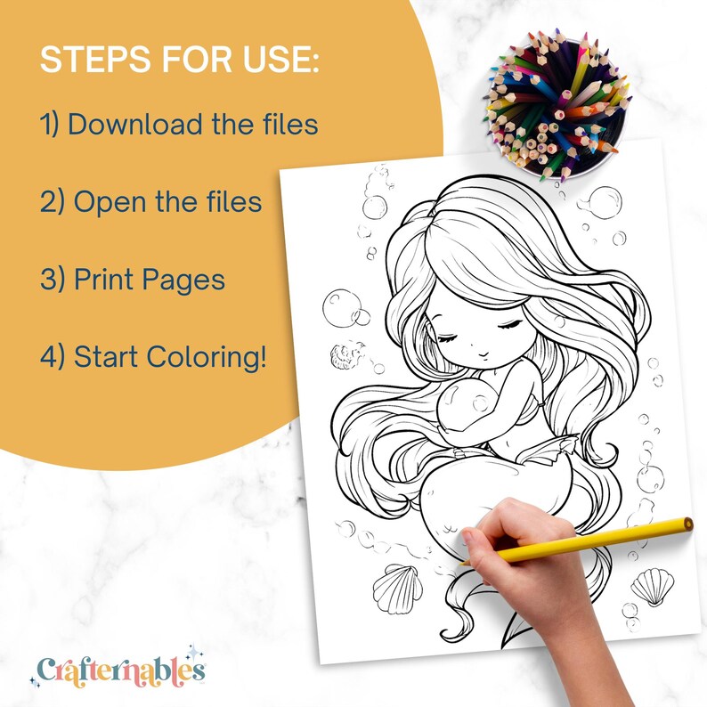 Magical Mermaids Coloring Pages | Printable Art for Kids & Adults ...