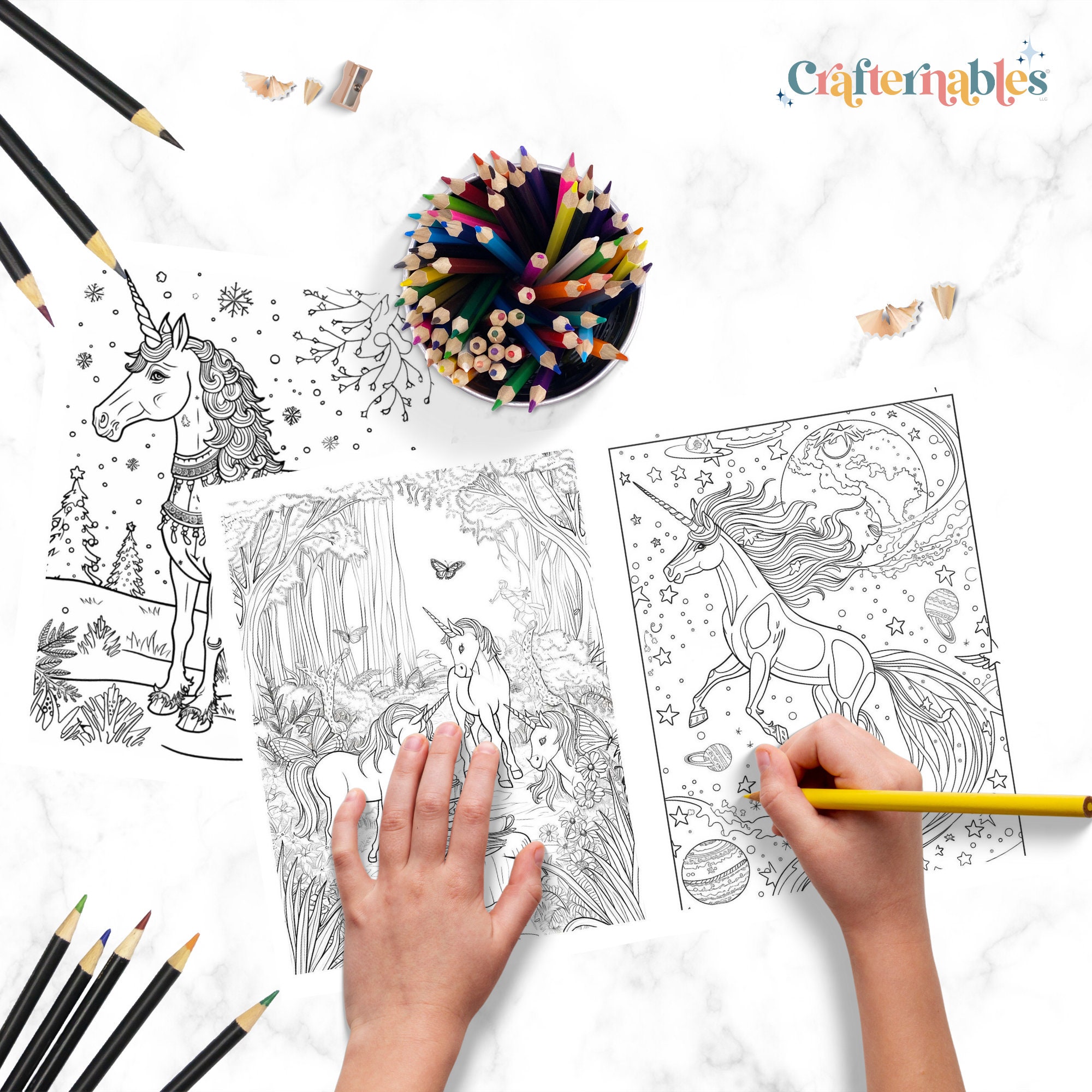 Fantasy Unicorn Coloring Pages Printable 24 Instant Download Fairy Tale ...