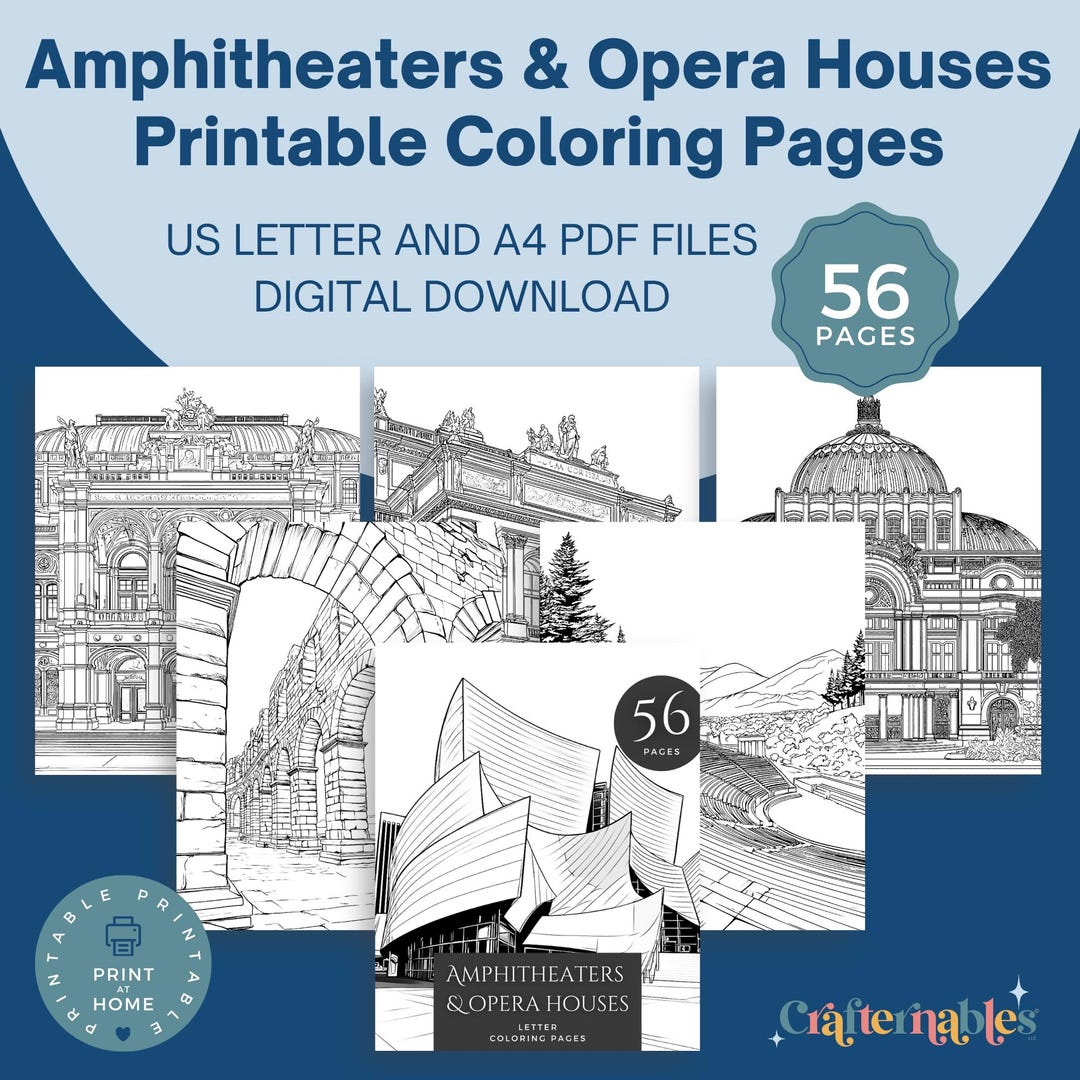 Amphitheaters & Opera Houses Coloring Pages | Printable Historic Venues ...