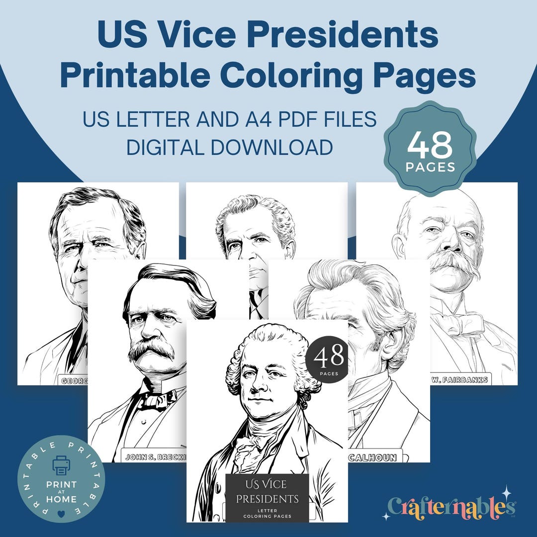 U.S. Vice Presidents Coloring Pages | Printable History for President’s ...