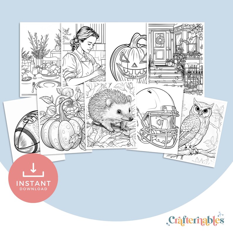 Sweater Weather 150 Coloring Page Bundle, Autumn Instant Download ...