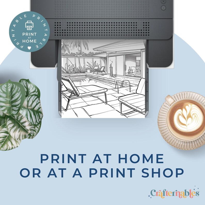 Mid-century Modern Home Coloring Pages | 35 Printable Architecture Art ...