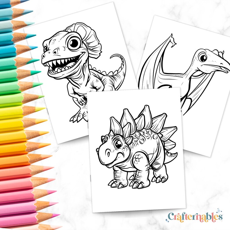 28 Friendly Dinosaur Coloring Pages for Kids! Educational Activity ...