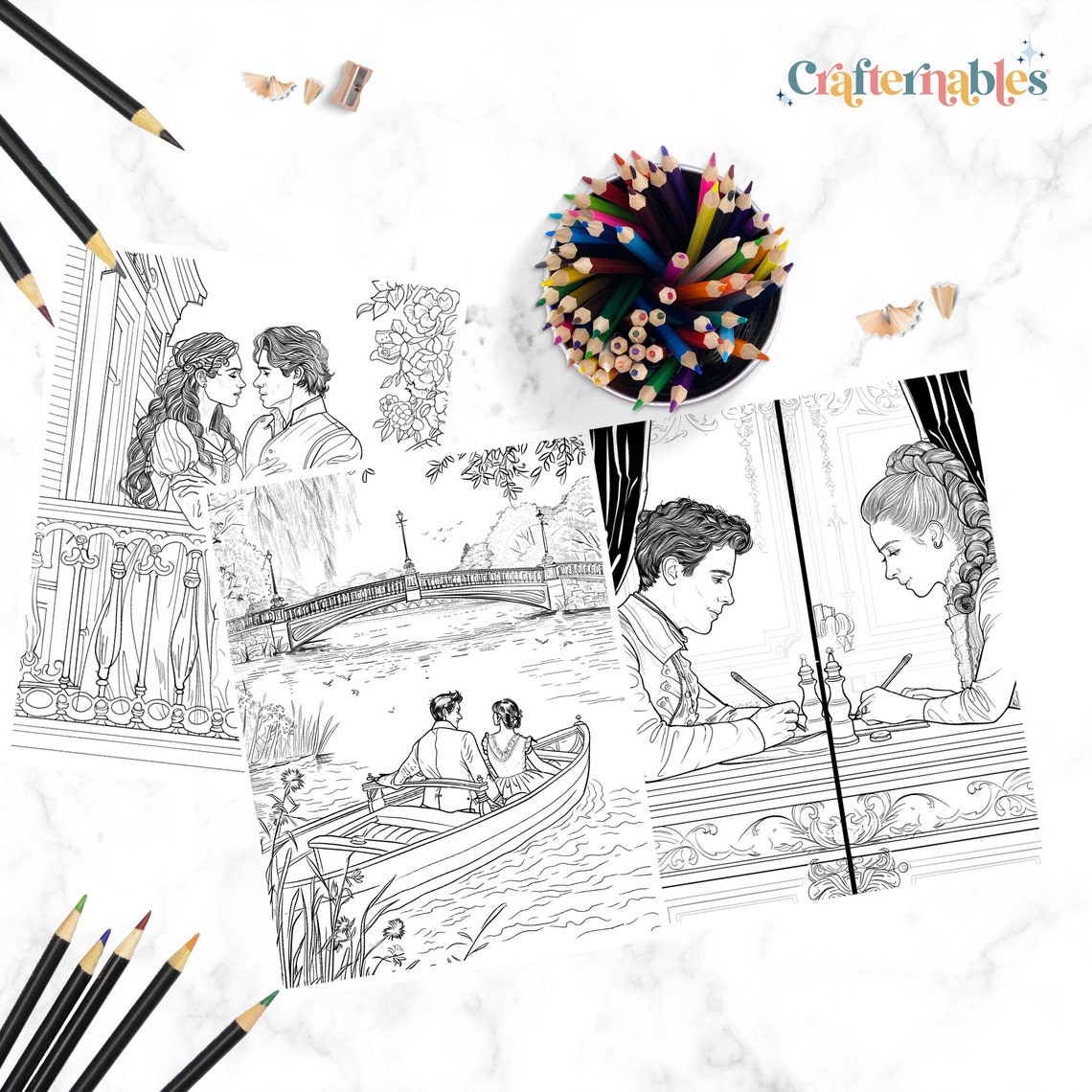 Color Regency Love Stories! 17 Luxury Coloring Pages for Adults ...
