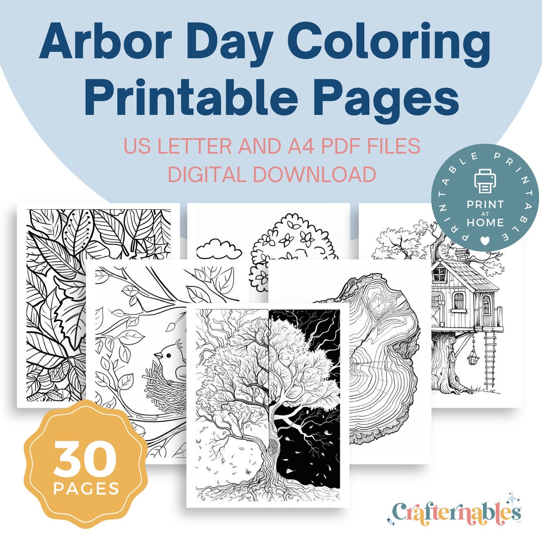 Arbor Day Coloring Pages Instant Download PDF for Nature Enthusiasts ...
