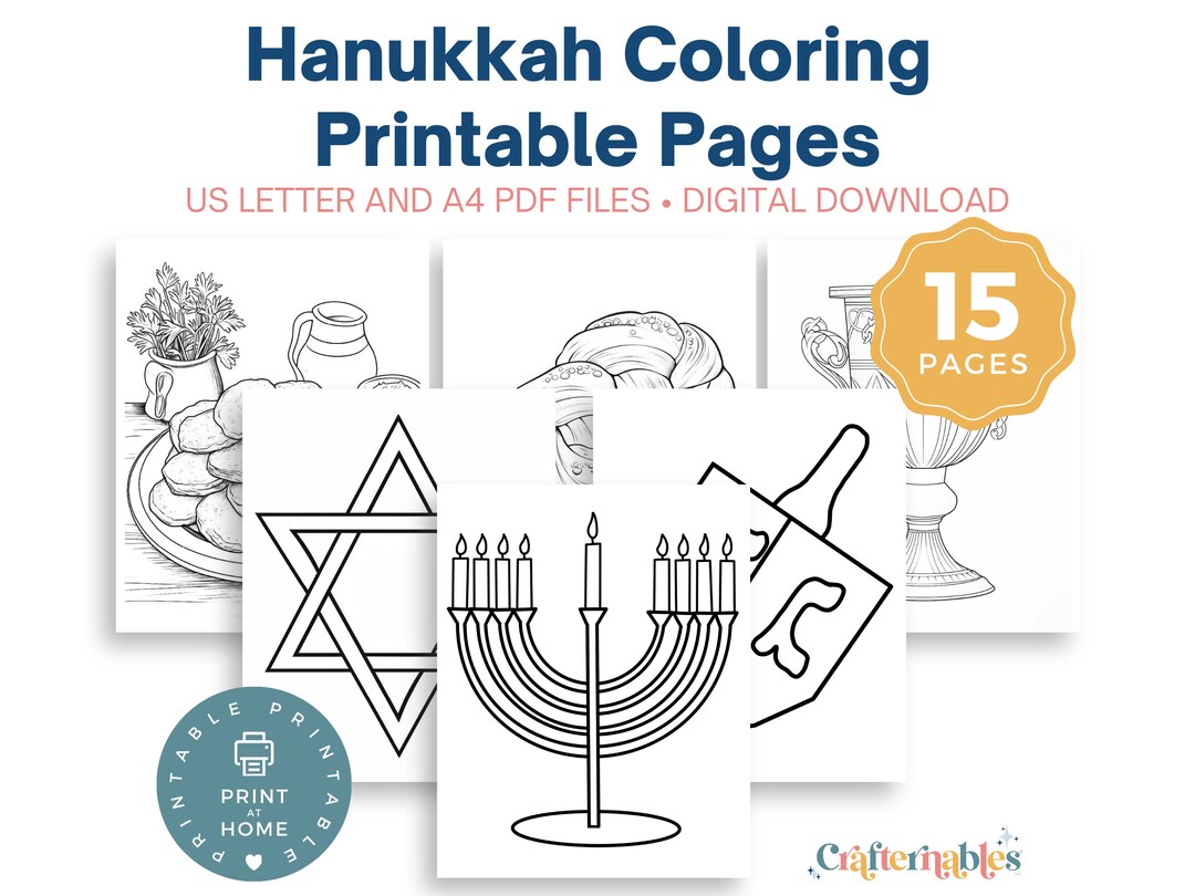 Hanukkah Coloring Pages – 15 Festive Printable Designs (digital ...