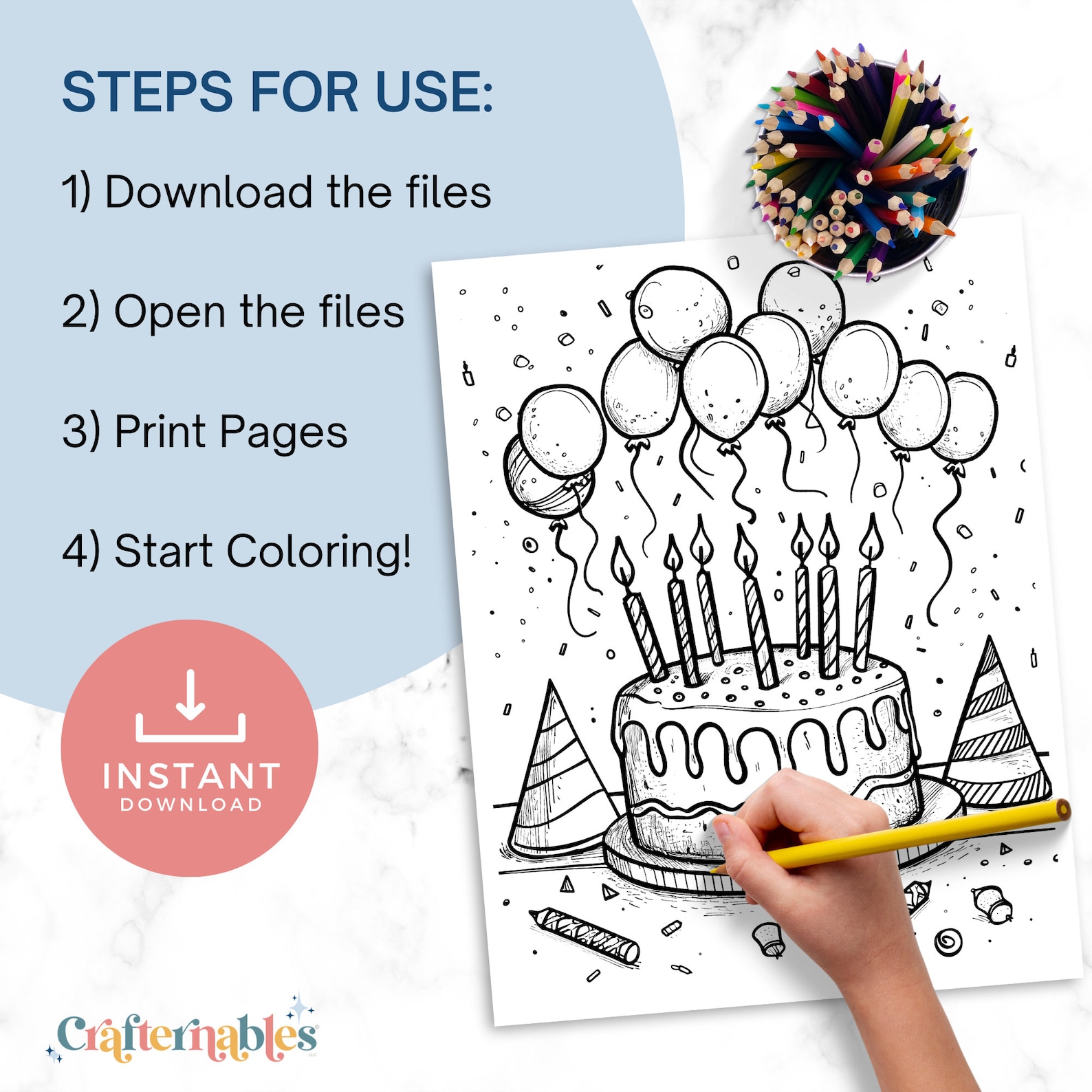 Celebrate Birthdays 20 Cake & Cupcake Coloring Pages for Kids Activity ...