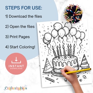 Celebrate Birthdays 20 Cake & Cupcake Coloring Pages for Kids Activity ...
