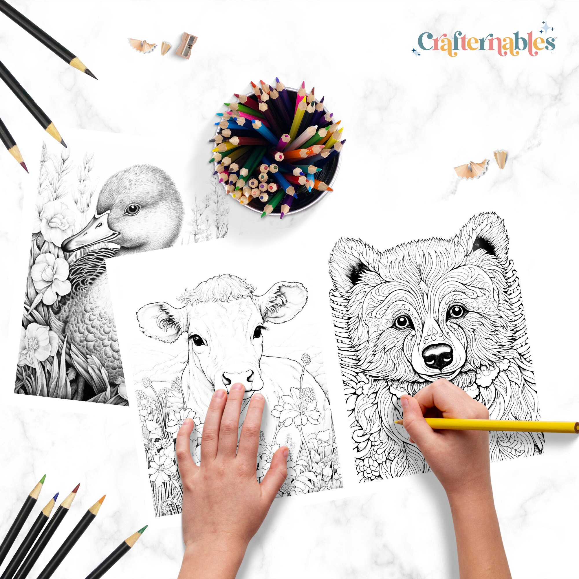 Baby Animals Coloring Pages - Instant Download PDF for Cute Spring Art ...