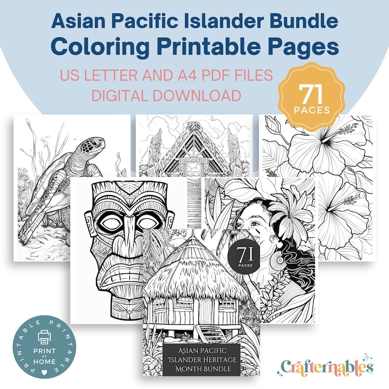 Learn & Color! 71 Asian and Pacific Islander Heritage Month Coloring ...
