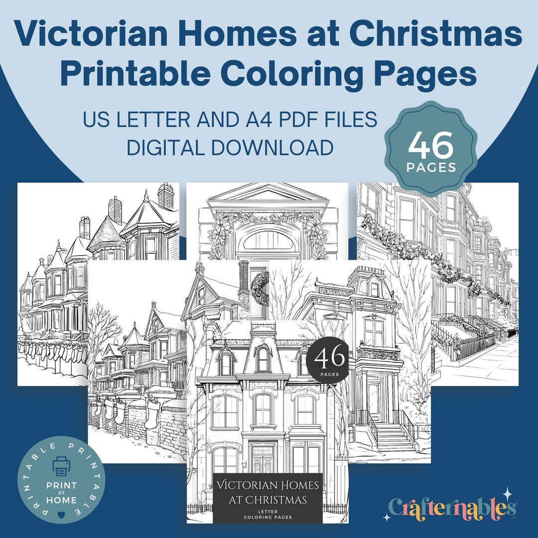 Victorian Christmas Coloring Pages | Printable Holiday Streets ...