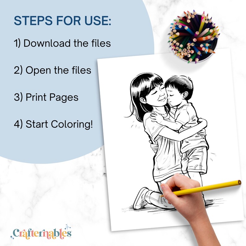 Mother's Day Coloring Pages - Instant Download PDF for Loving ...