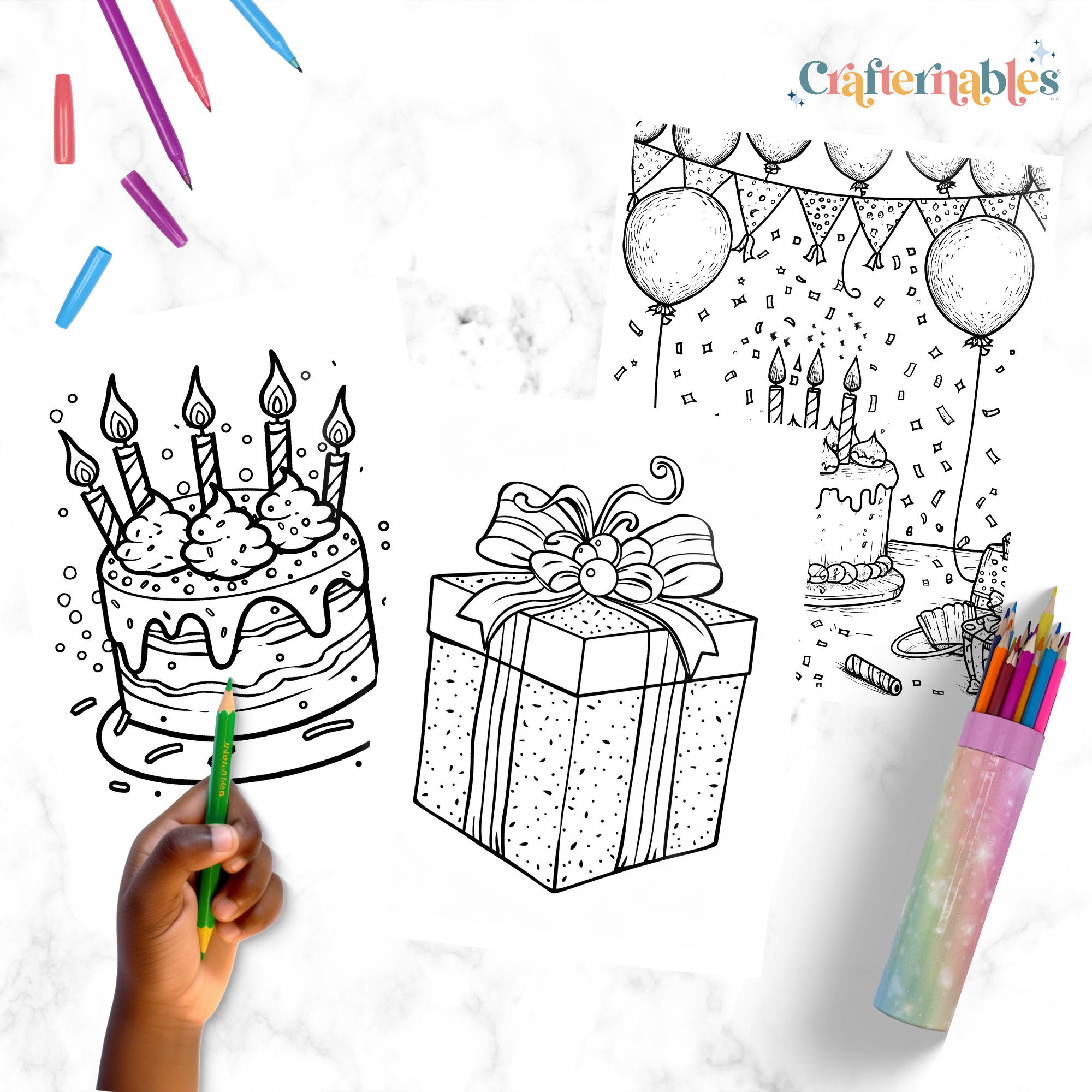 Fiesta Time! 40 Hispanic Kids Birthday Coloring Pages, Activity Sheets ...